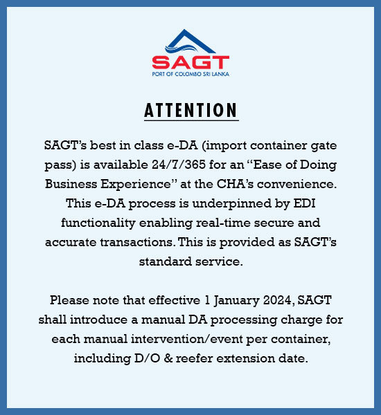 Global Container Terminal | SAGT Sri Lanka Official Site
